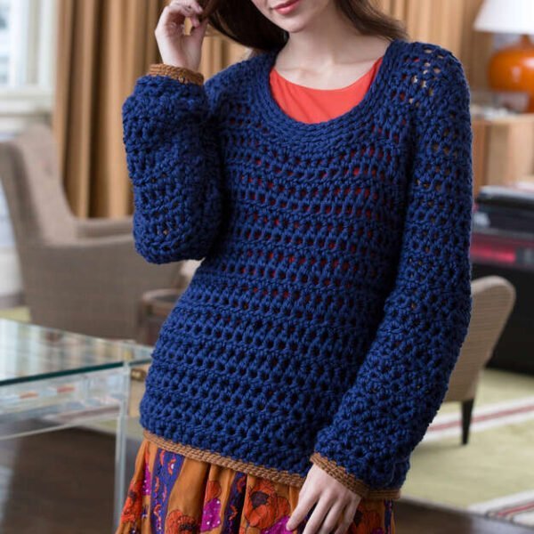 RED HEART SUMMER NIGHT SWEATER - BePatterns