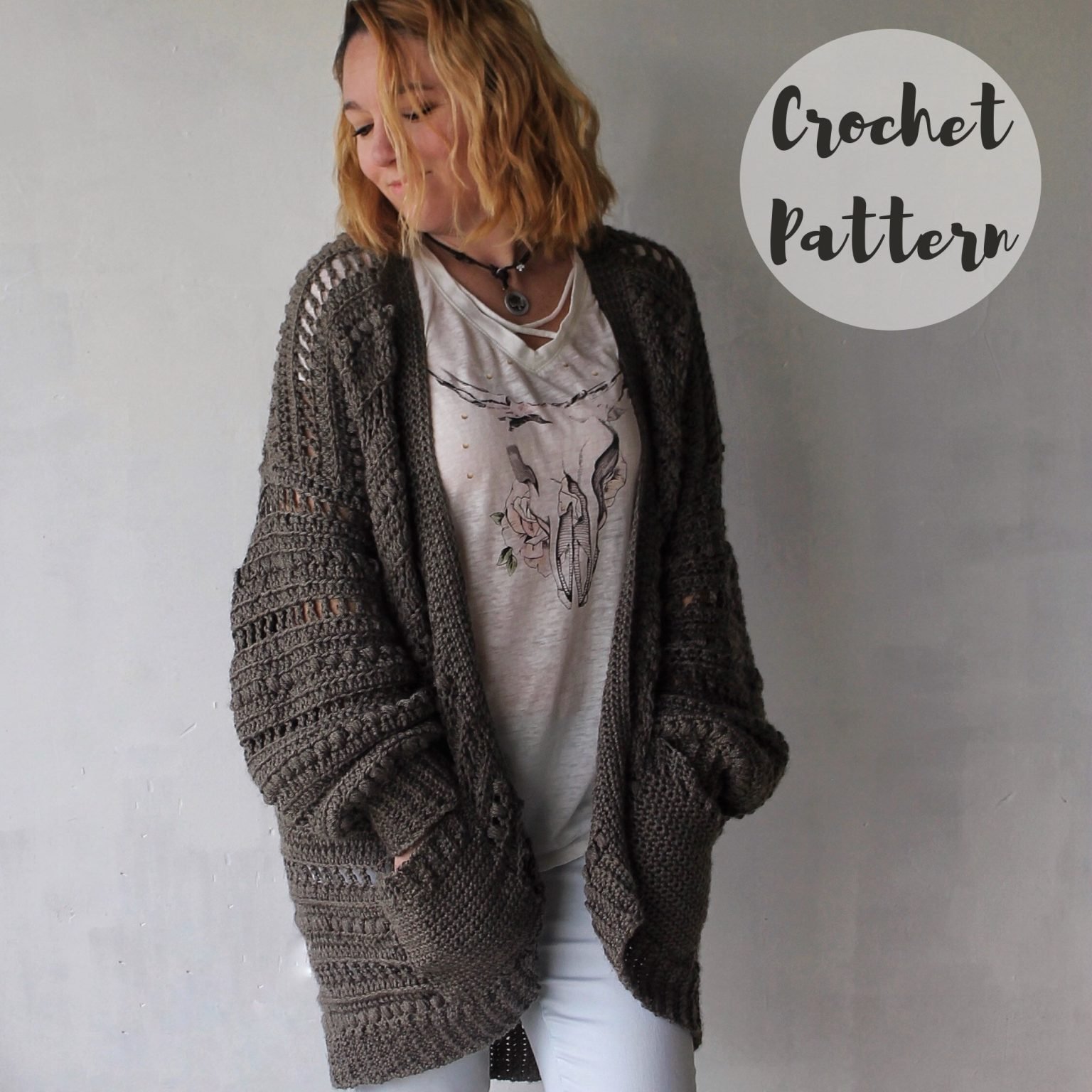 Crochet Cardigan PATTERN - Textured Open Cardigan Crochet Pattern ...
