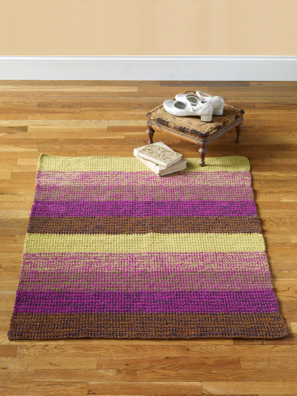 Step Lively Rug Pattern (Crochet) - BePatterns