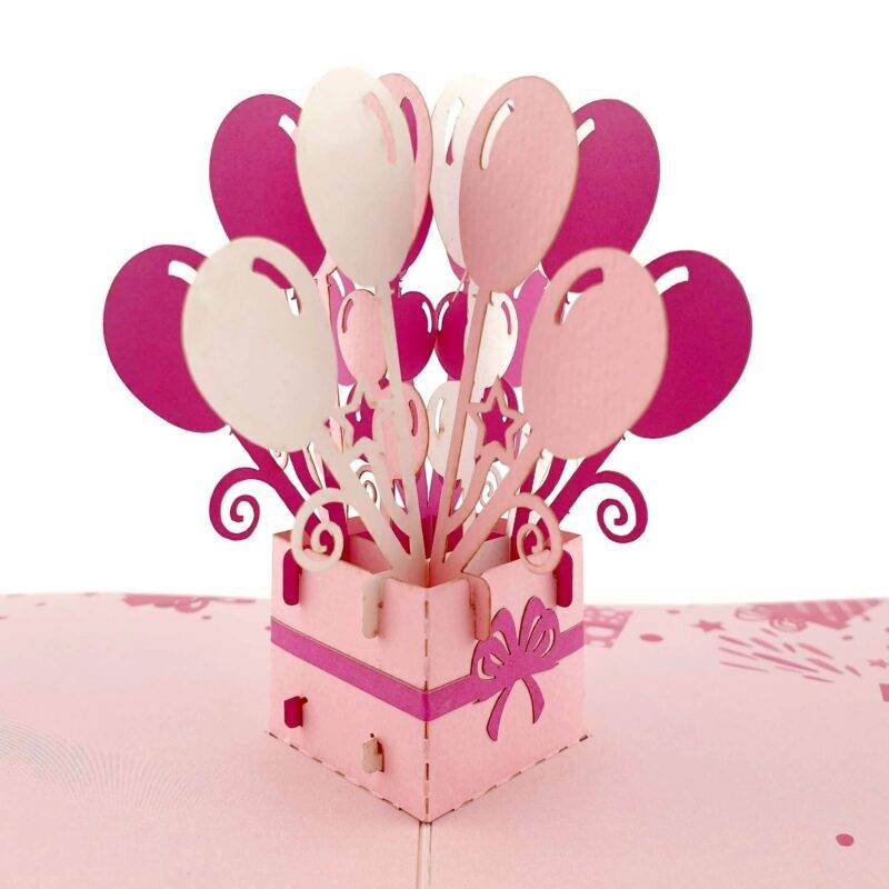 Paper Pop-up Card (Balloons and Gift Box) - BePatterns