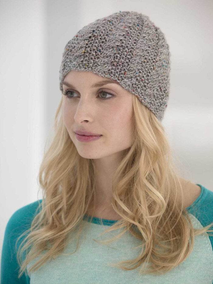 Cabled Tweed Hat - Bepatterns